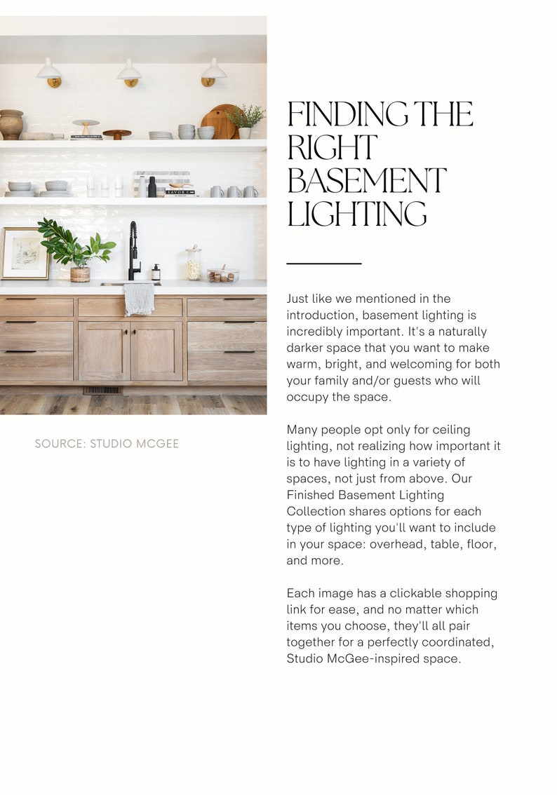 Studio Mcgee Inspired Basement Design Guide (PDF) - Etsy