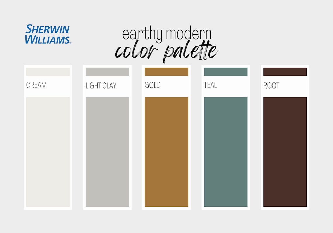 Earthy Modern Paint Color Palette, Sherwin Williams, Interior Paint ...