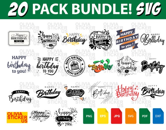 Birthday SVG Bundle Birthday Cut Files - Etsy