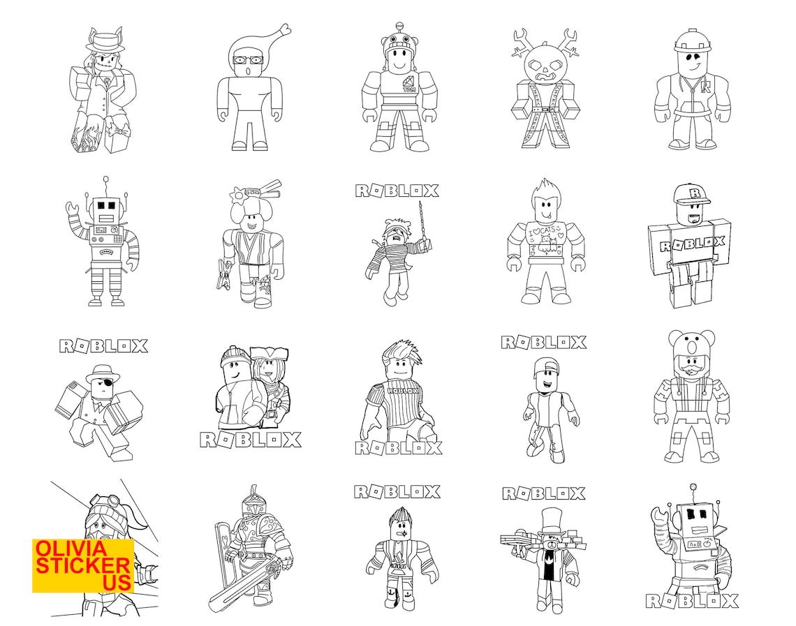 Coloriage Roblox à imprimer. 20 pages à colorier. PDF et JPG. - Etsy France
