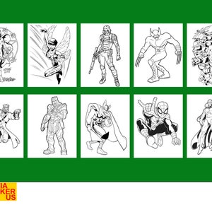 40 X Popular MARVEL Superhero, Coloring Book, Avengers Coloring ...