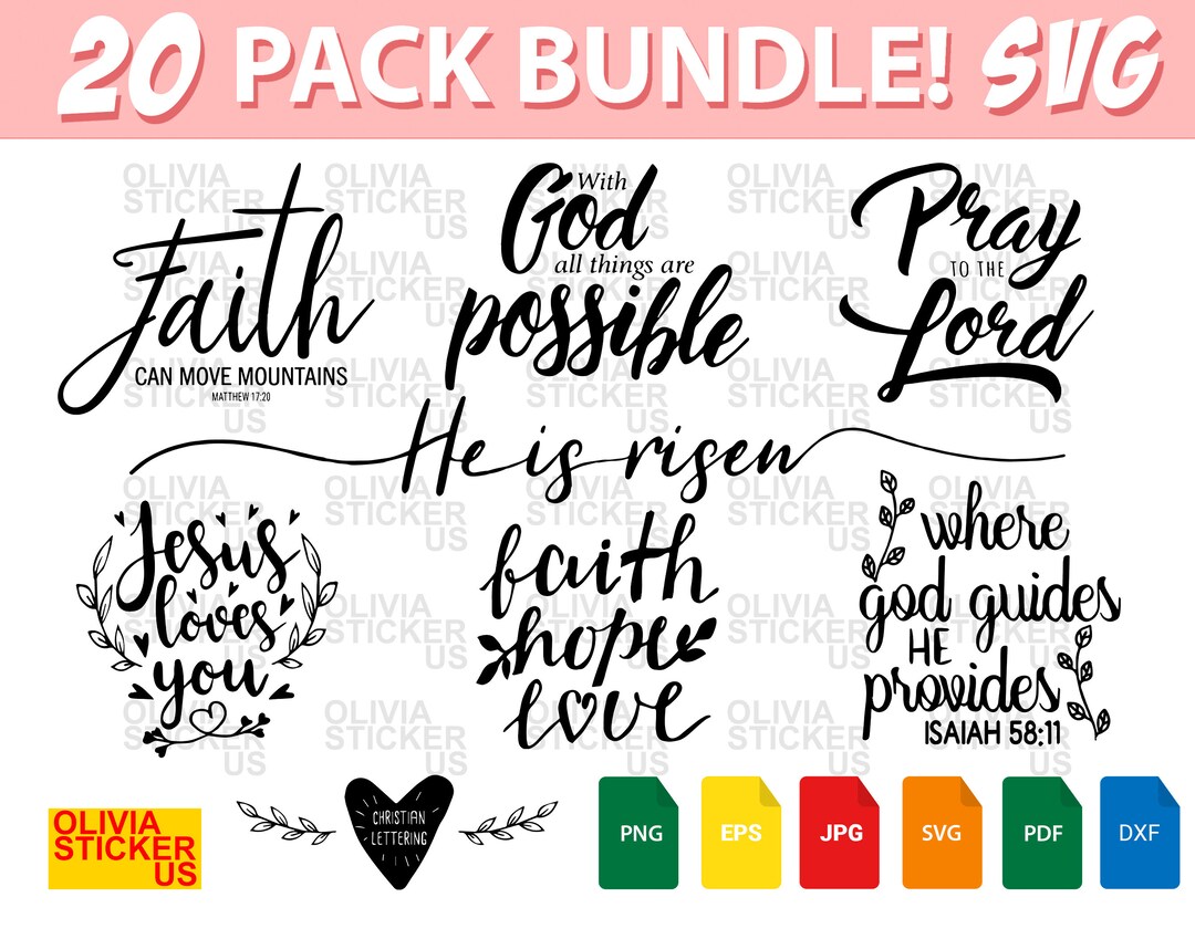 Christian Bundle SVG, Instant Download, Scripture Bundle, Bible Verse ...