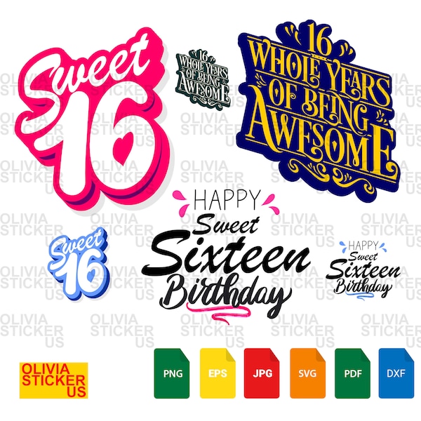 Sweet 16 Svg - Etsy