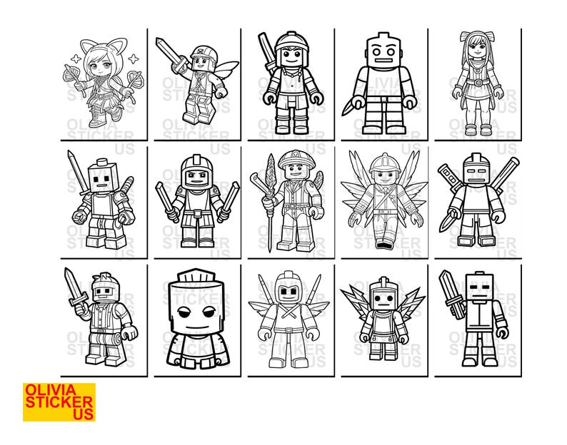 Roblox Printable Coloring Page. 30 Coloring Pages. PDF and JPG. - Etsy