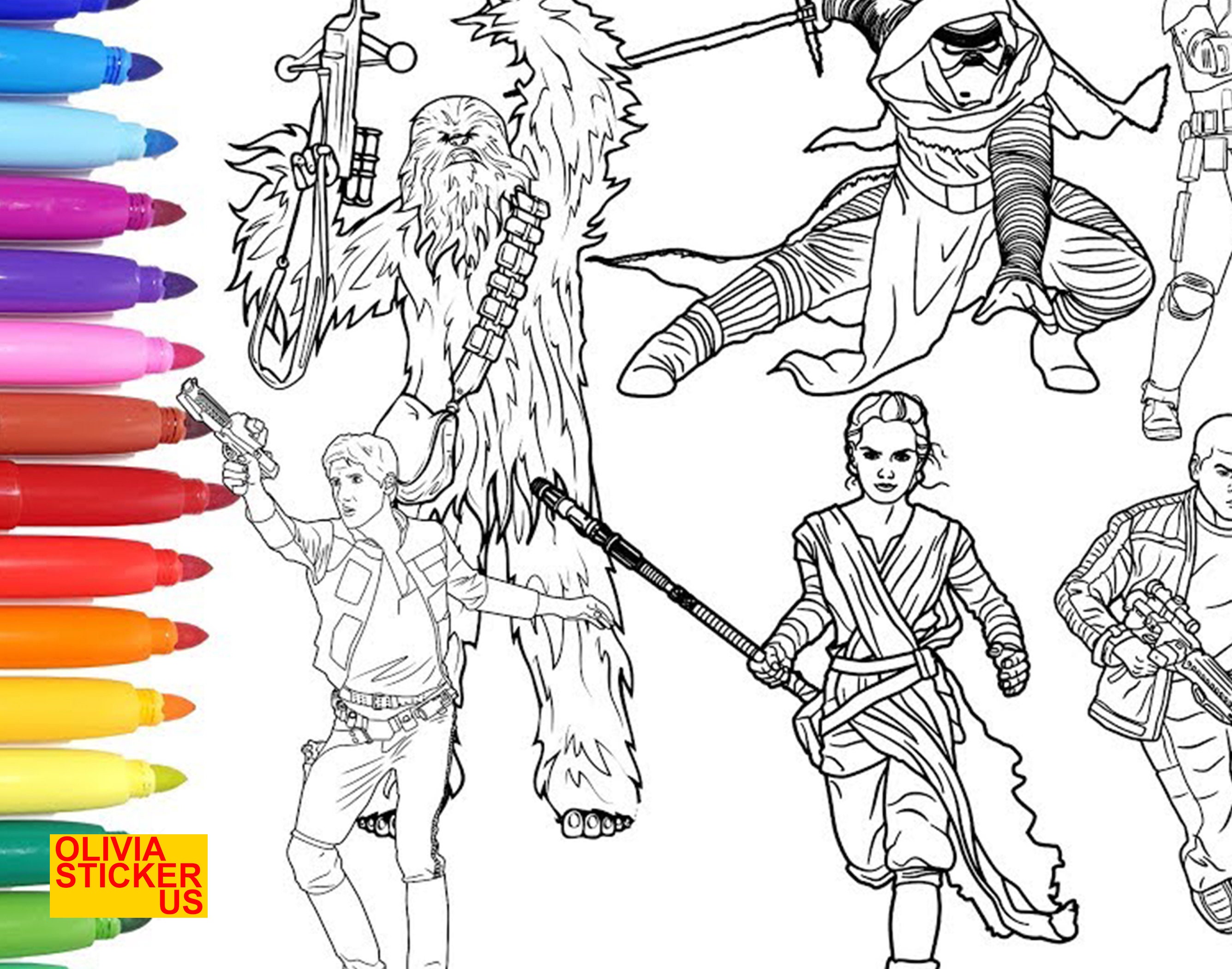 30 Star Wars Printable Coloring Page. 30 Coloring Pages Package 2. PDF ...