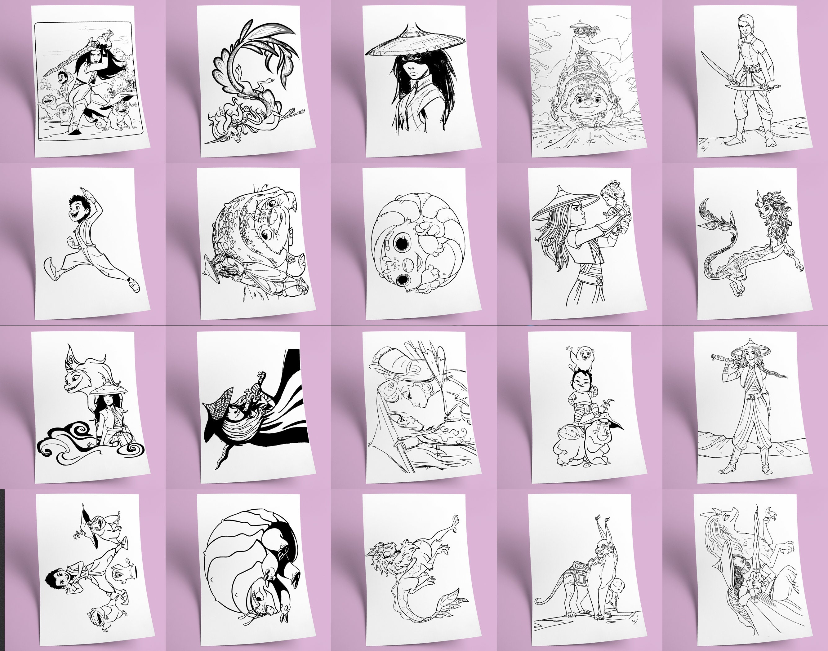 Raya and the Last Dragon Coloring Page. 20 Coloring Pages for Kids at ...