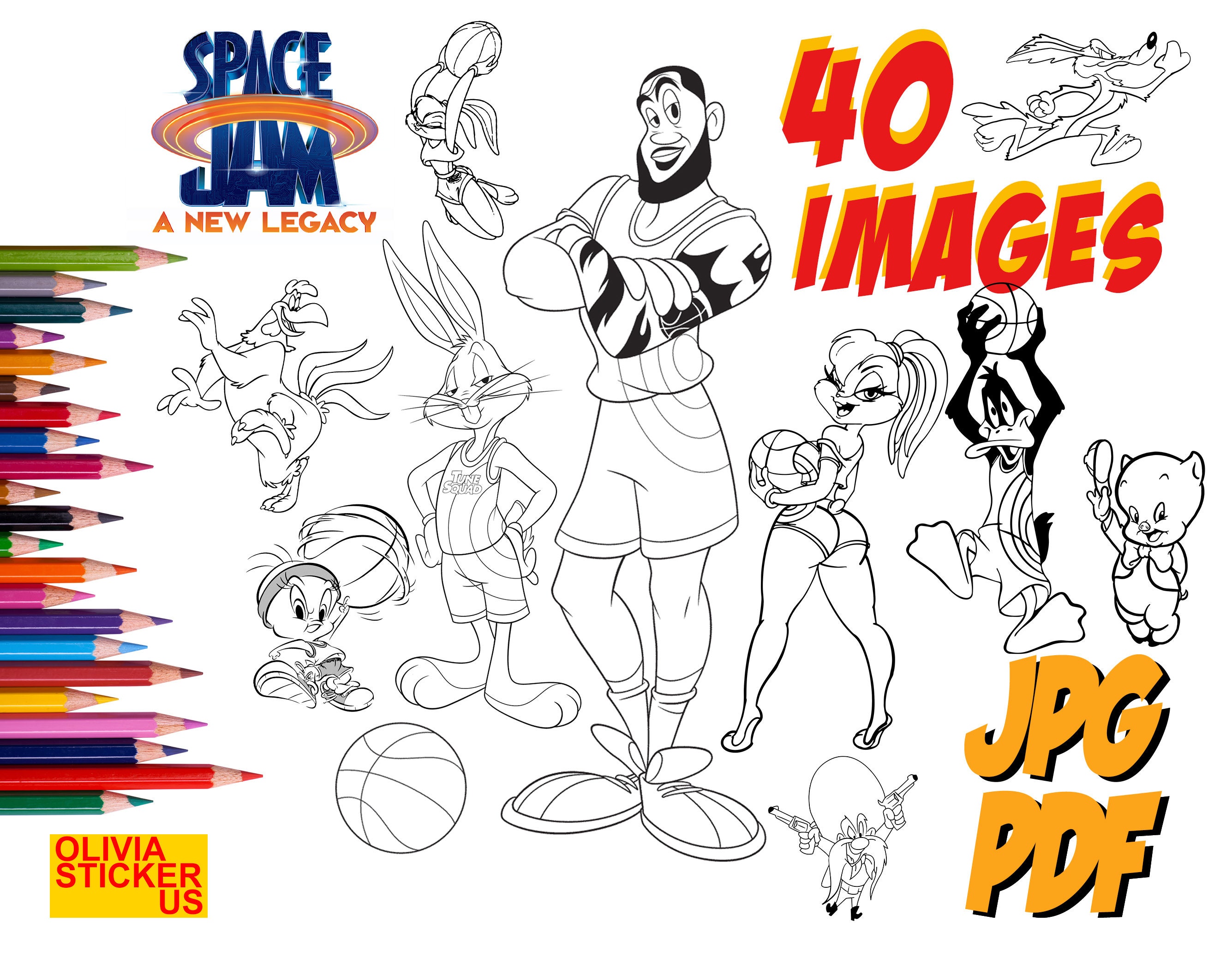 SPACE JAM 2 nuevo legado Dibujo Imprimible de Tune Squad para - Etsy España