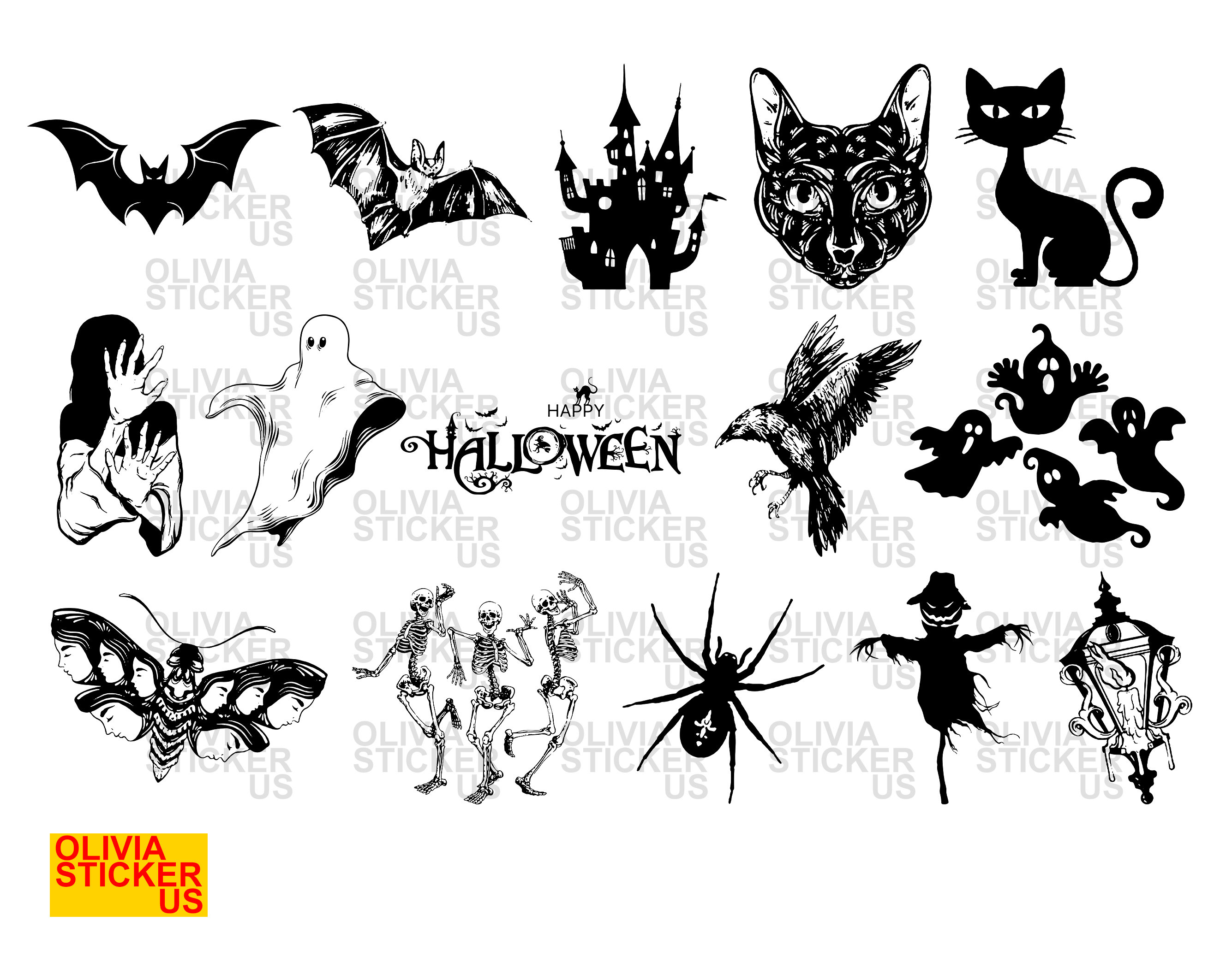 30 Halloween SVG Bundle, Fall Svg, Autumn Svg, Ghost, Pumpkin, Cut File ...