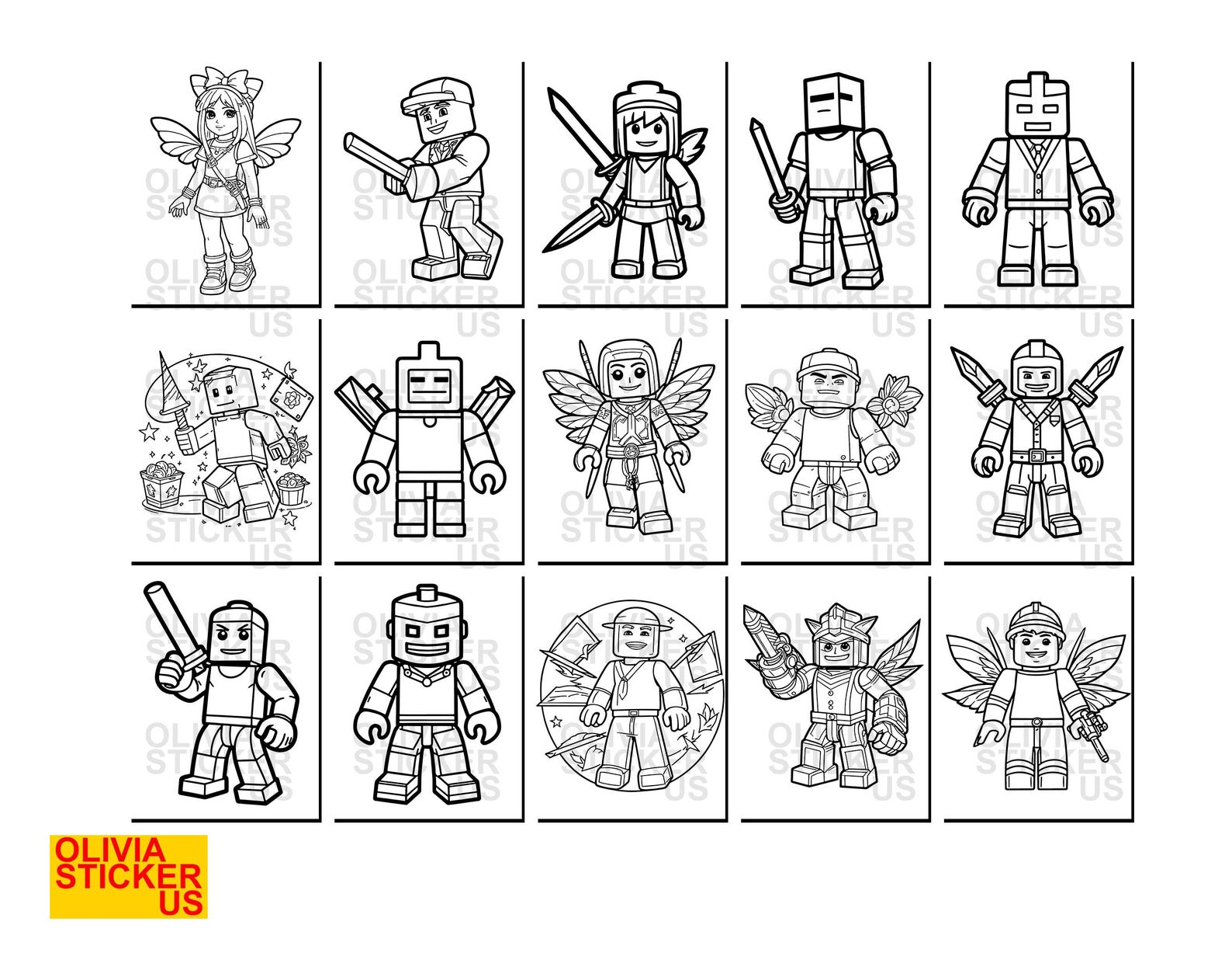 Roblox Printable Coloring Page. 30 Coloring Pages. PDF and JPG. - Etsy