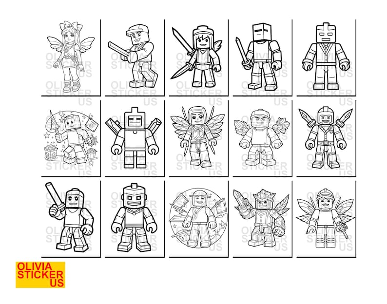 Roblox Printable Coloring Page. 30 Coloring Pages. PDF and JPG. - Etsy