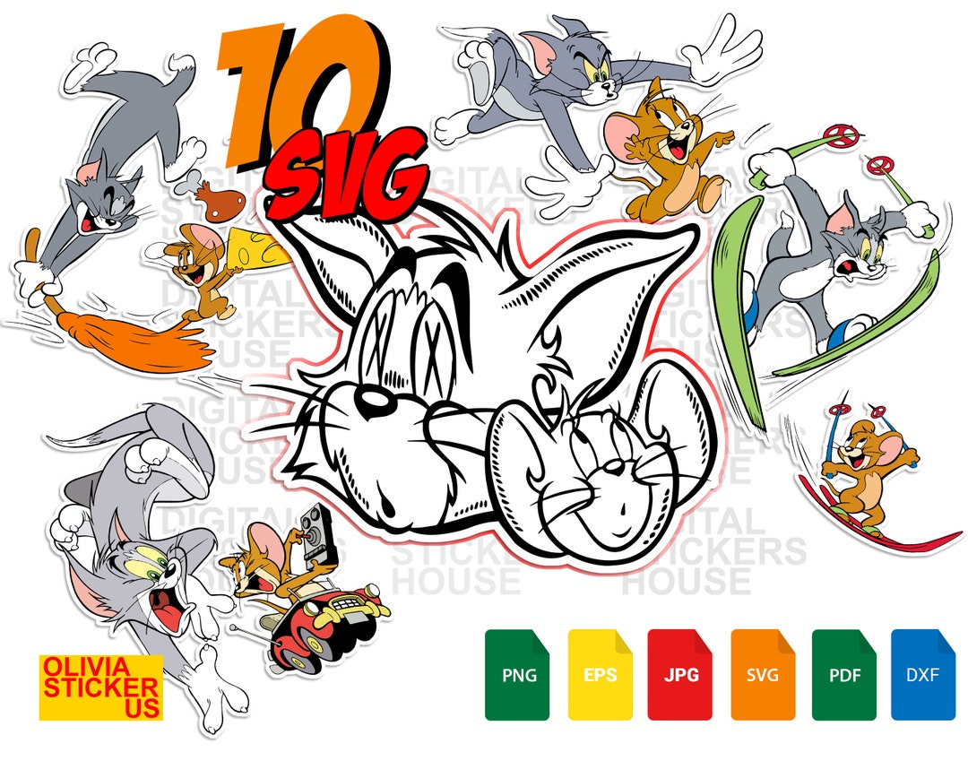 Tom and Jerry SVG, 10 Unique Tom and Jerry, Cricut, Designs, Silhouette ...