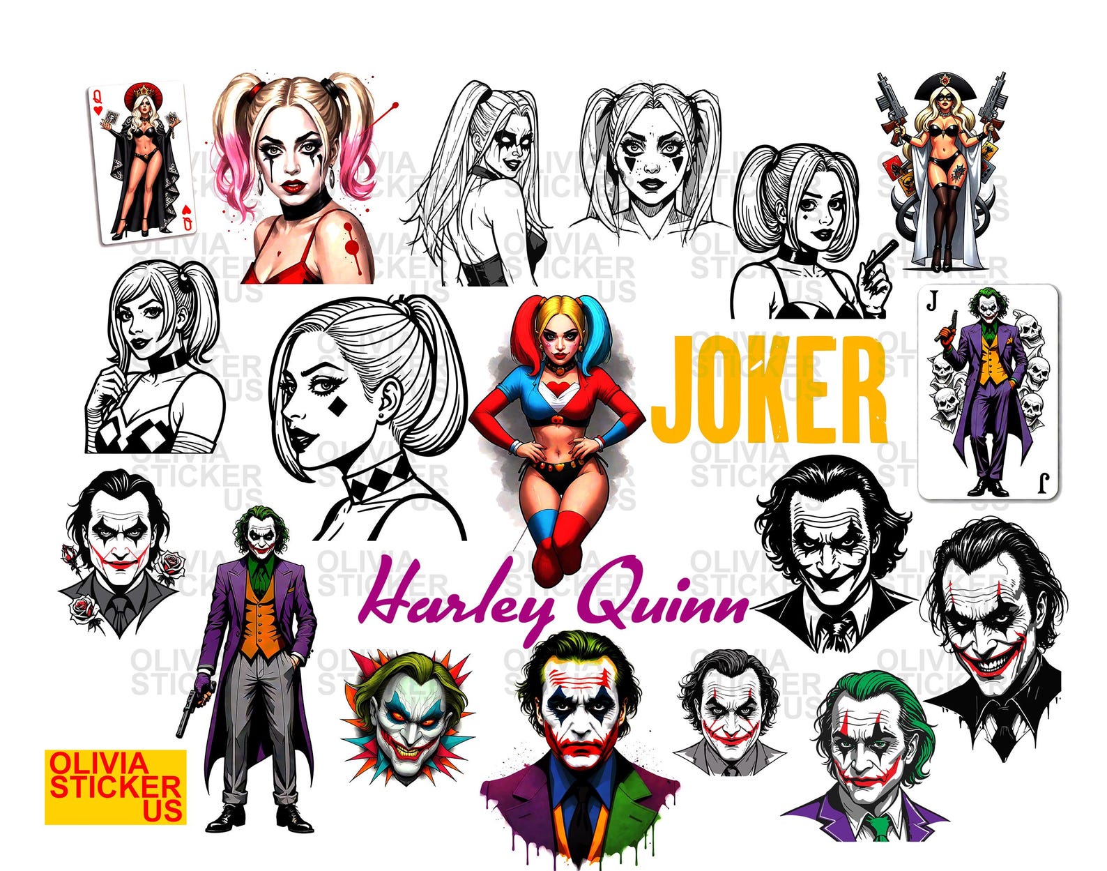 20 Joker and Harley Quinn SVG Bundle | Dynamic Digital Designs for ...