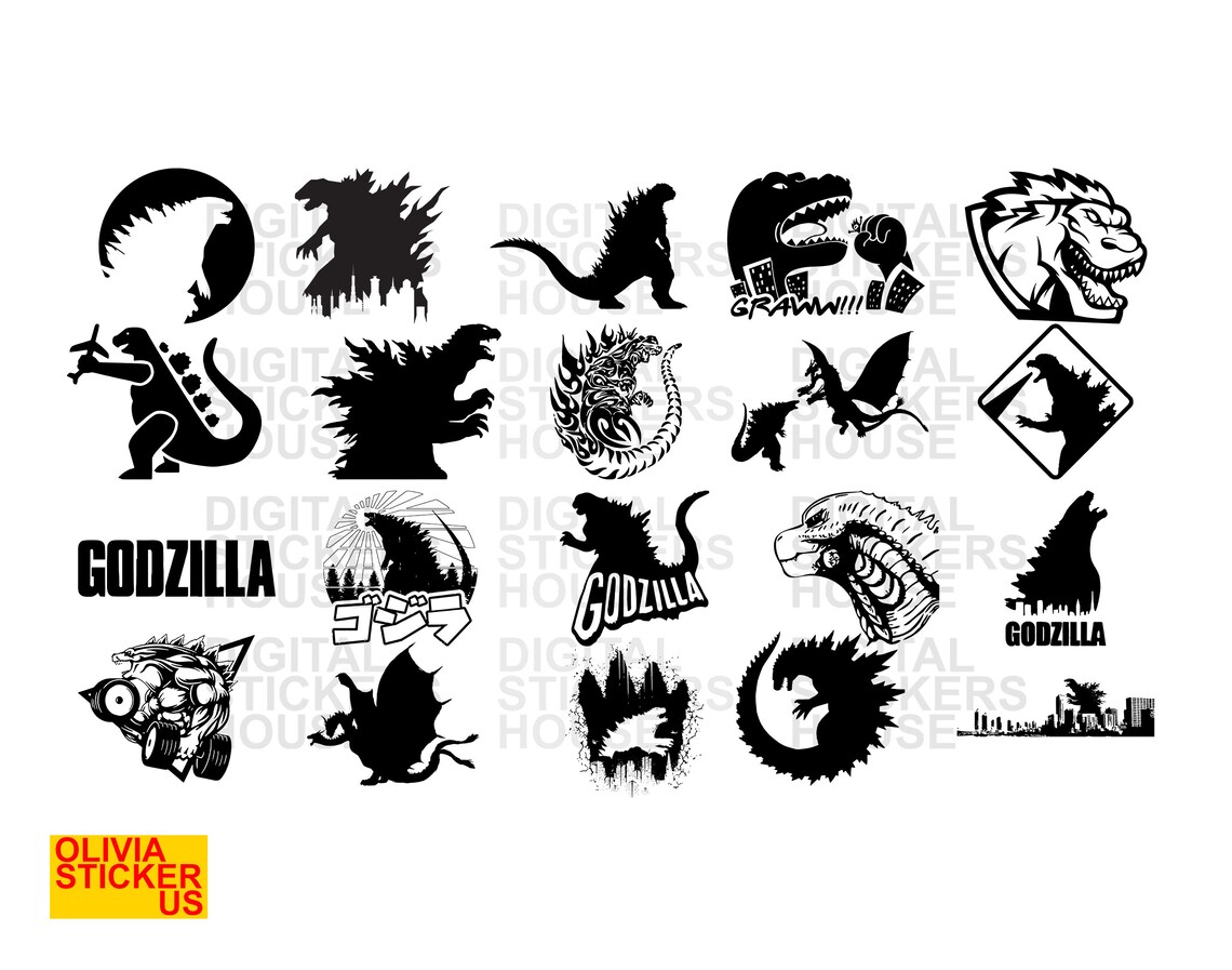 20 Unique Godzilla Clip Art, Cricut, Digigns, Silhouette Files, Svg ...