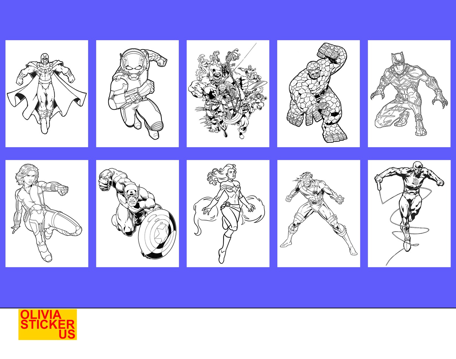 40 X Popular MARVEL Superhero, Coloring Book, Avengers Coloring ...