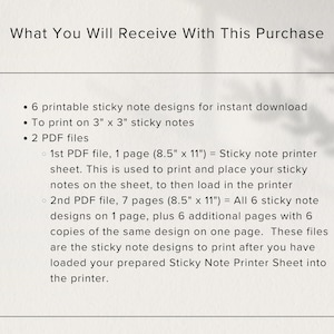 Printable Productivity Sticky Notes, Minimalist Sticky Note, Digital ...