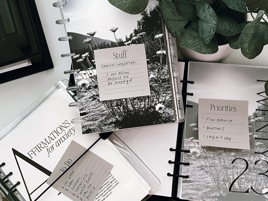 Printable Productivity Sticky Notes, Minimalist Sticky Note, Digital ...