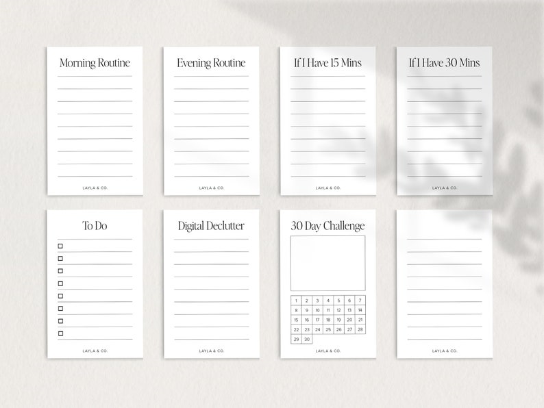 Printable Productivity Planner Cards, Planner Pocket Cards, Printable ...