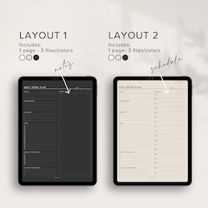 Minimalist Digital Daily Work Planner | Digital Planner iPad PDF ...