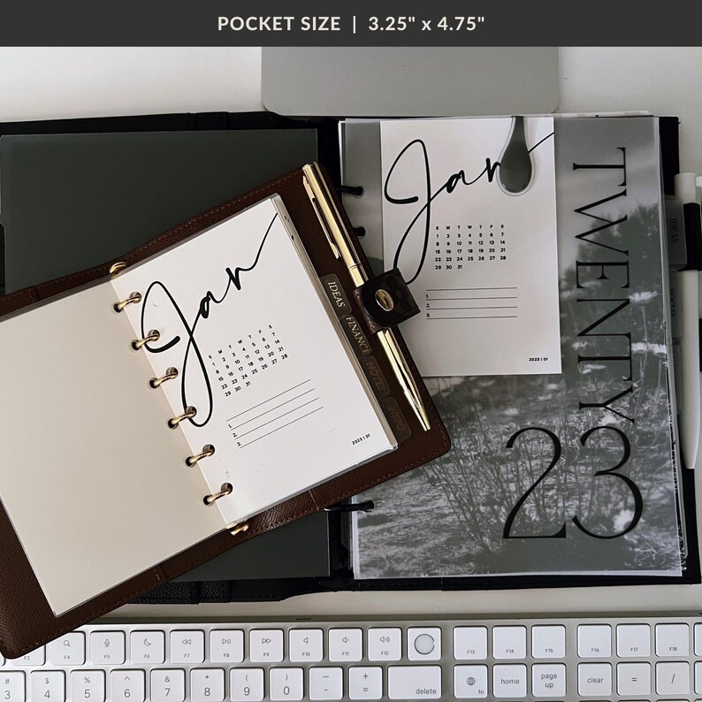 2025 Monthly Dashboard, Printable Pocket Size Planner Inserts, PDF ...