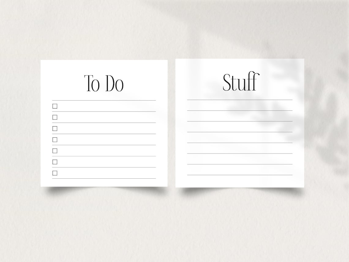 Printable Productivity Sticky Notes, Minimalist Sticky Note, Digital ...