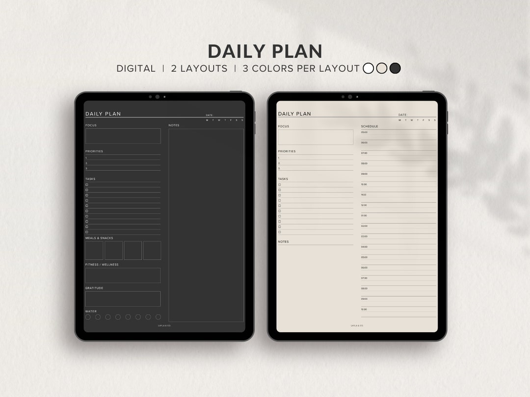 Minimalist Digital Daily Planner | Digital Planner iPad PDF | Goodnotes ...