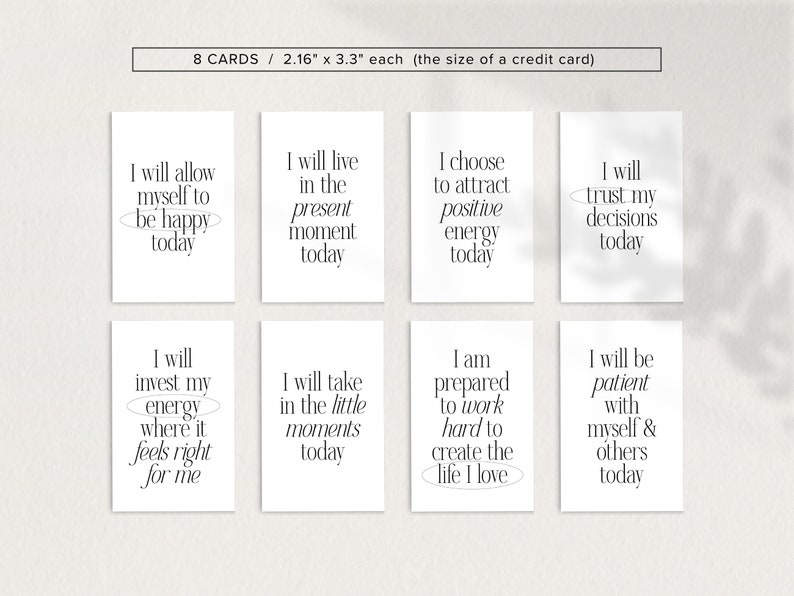 Printable Planner Cards, Daily Intentions Journal Cards, Planner Pocket ...