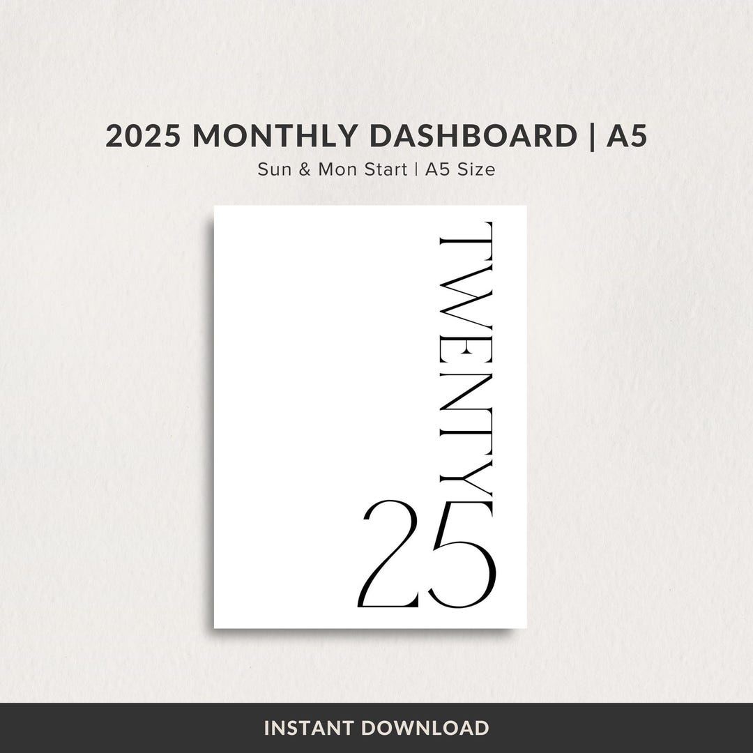 2025 Dashboard Printable Planner Insert Planner Accessories With
