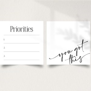 Printable Productivity Sticky Notes, Minimalist Sticky Note, Digital ...