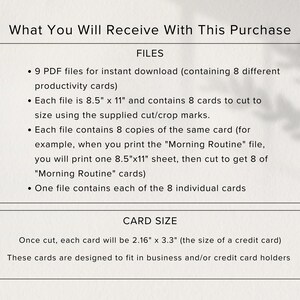 Printable Productivity Planner Cards, Planner Pocket Cards, Printable ...