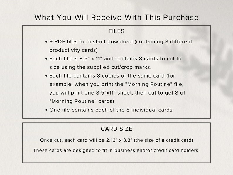 Printable Productivity Planner Cards, Planner Pocket Cards, Printable ...