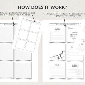 Printable Productivity Sticky Notes, Minimalist Sticky Note, Digital ...