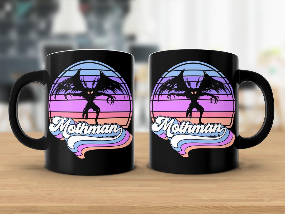 Mothman 80s Cryptid Gift Black Coffee Mug 11oz 15oz - Etsy