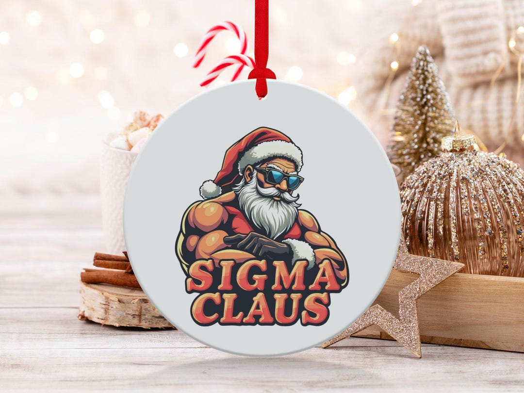Sigma Claus Ornament, Christmas Decoration, Cool Santa Claus, Unique ...