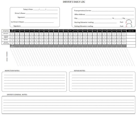 Trucker's Driver's Daily Log - Etsy