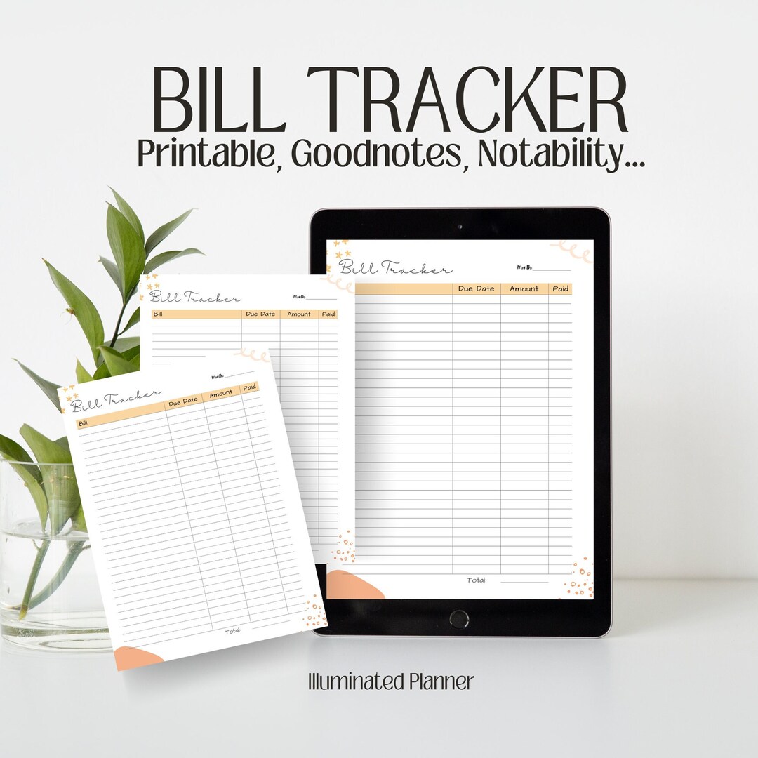Bill Planner Printable Template Budget Printable Template PDF Budget ...