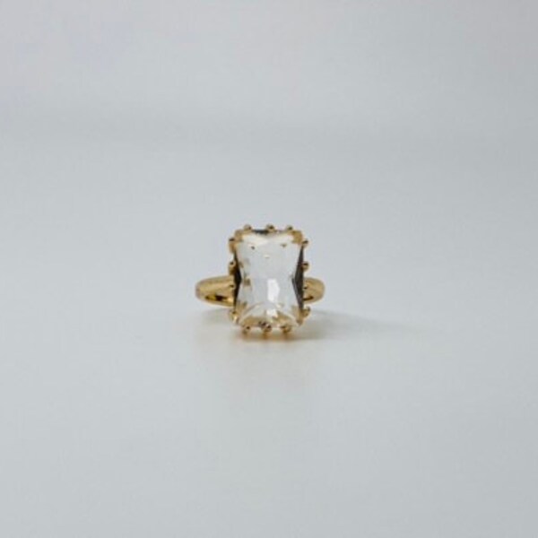 Clear Stone Ring - Etsy