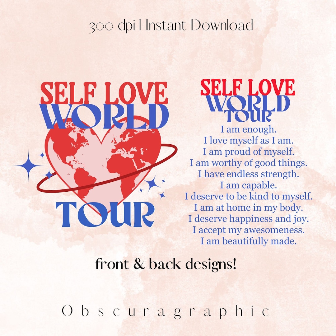 Self Love World Tour Png, Retro Png, Self Love Png, Trendy Png ...