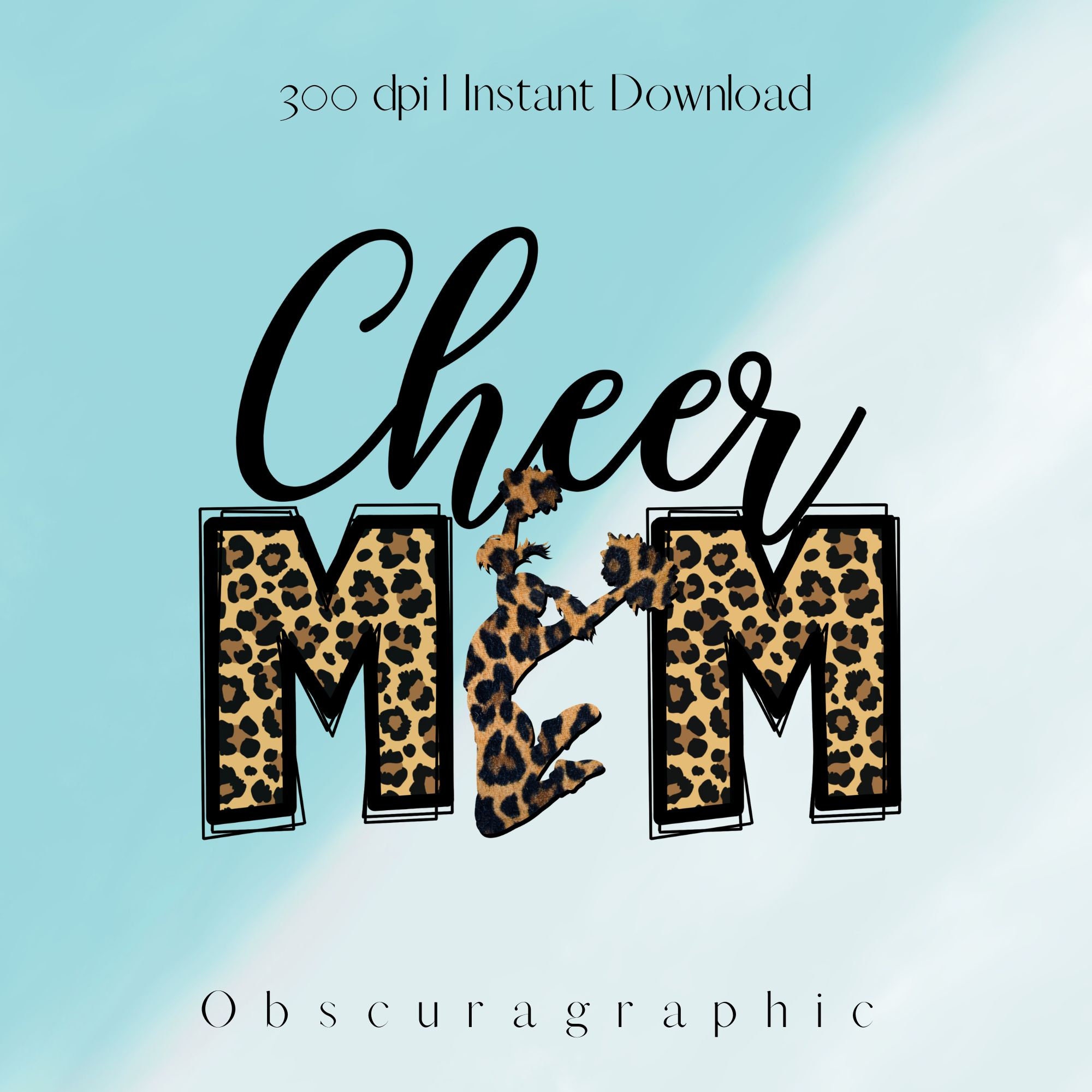 Cheer Mom PNG Leopard Print Sublimation Design Cheer Png Cheerleading ...