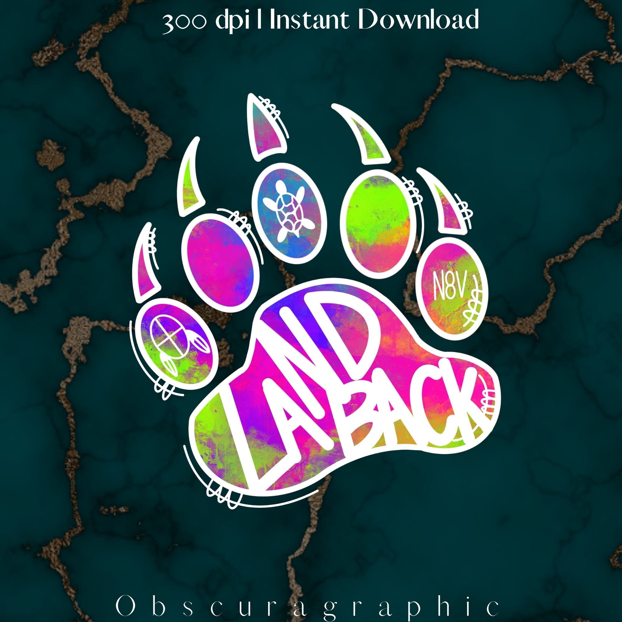 Neon Land Back PNG Bear Paw Png Native Png Indigenous Png Native ...