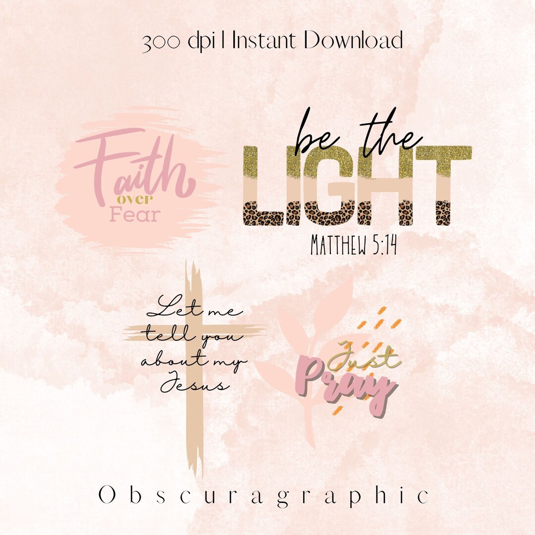 Faith Bundle Be the Light PNG, Jesus PNG, Digital Download, Bible Verse ...