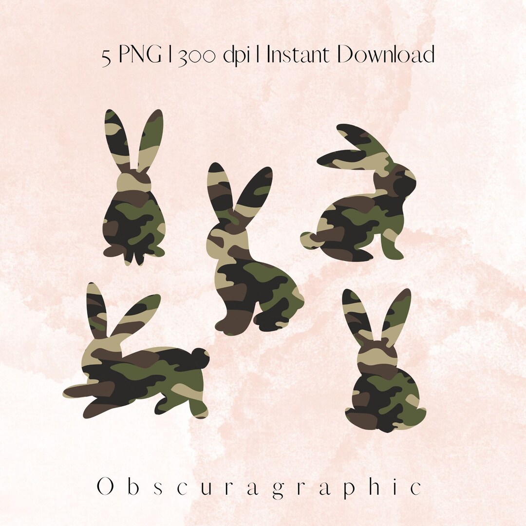 Bundle Easter Bunny Camo Camouflage Png, Bunny Png, Boys Easter Basket ...