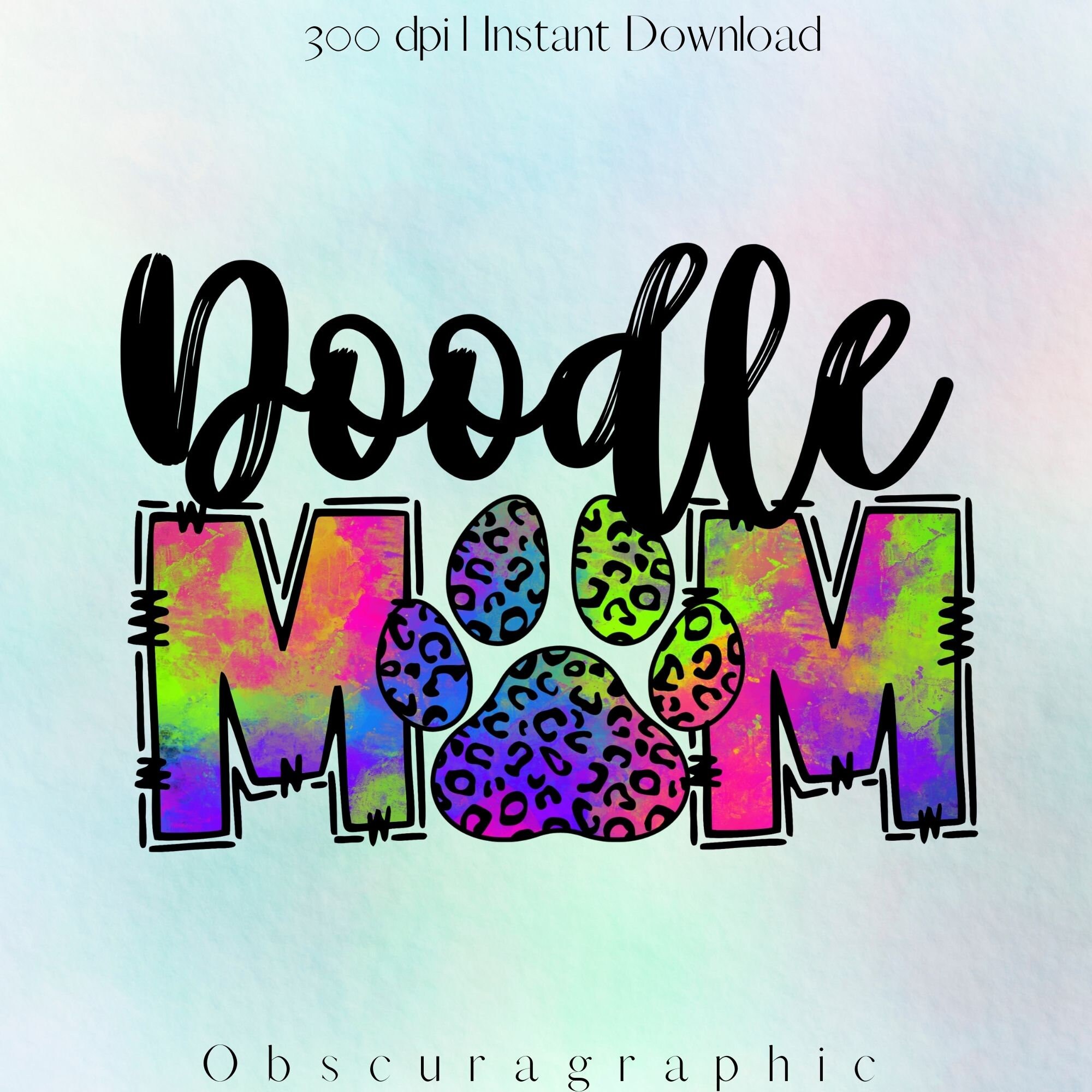 Neon Doodle Mom Png, Goldendoodle Png, Goldendoodle Design, Labradoodle ...