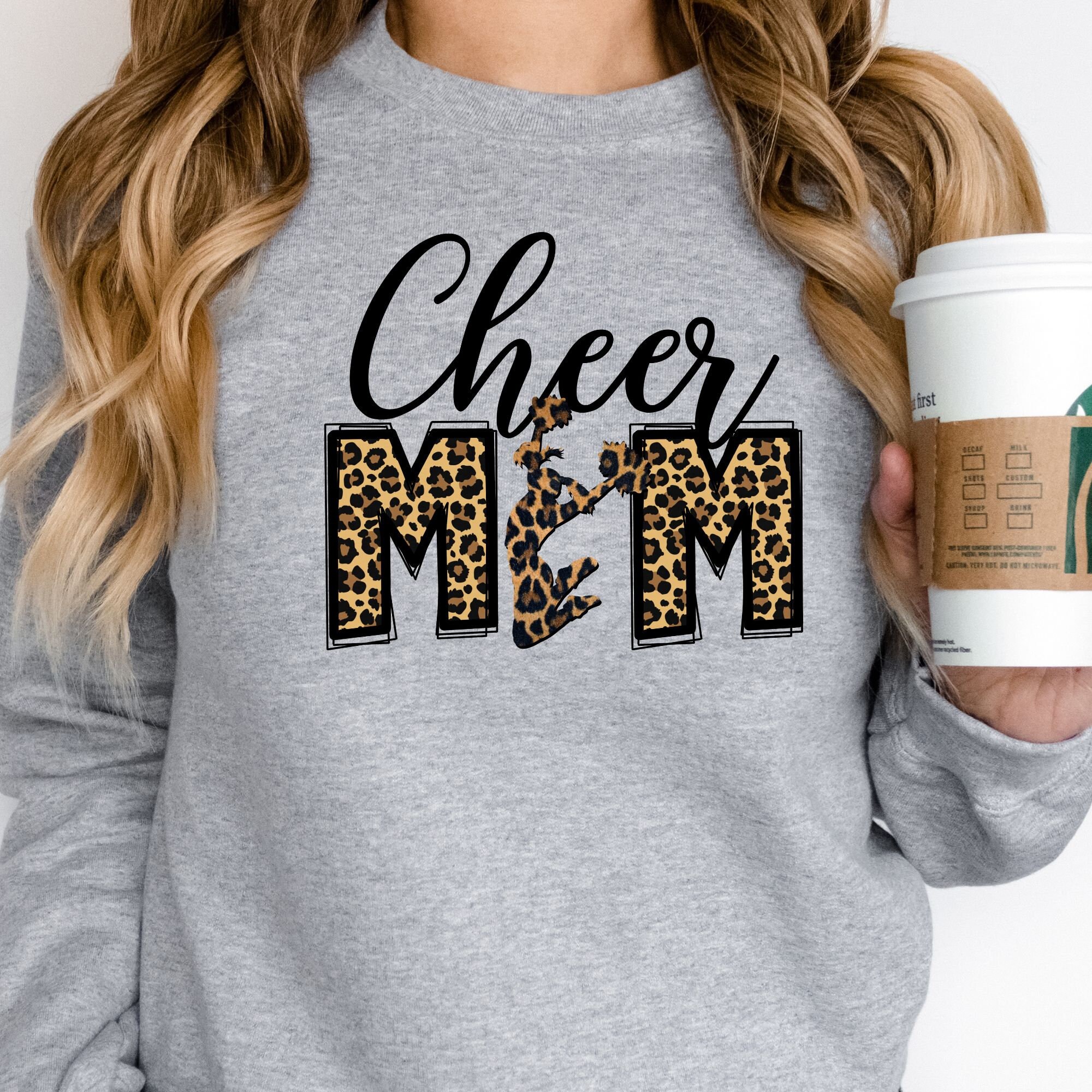 Cheer Mom PNG Leopard Print Sublimation Design Cheer Png Cheerleading ...