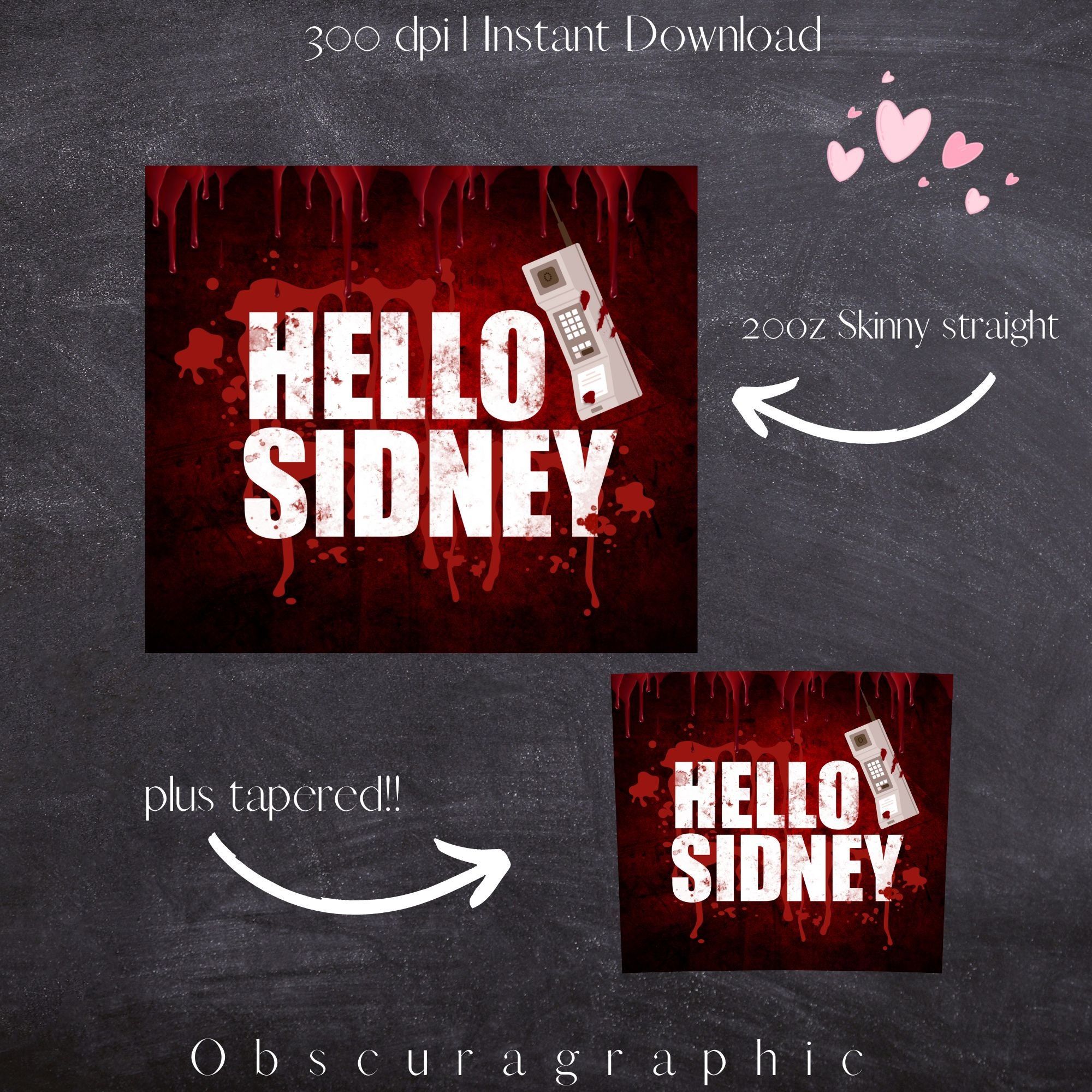 Hello Sidney Tumbler PNG Scream Tumbler Design, Scary Movie Tumbler Png ...