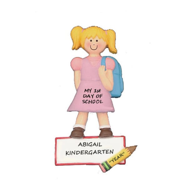 Girl or Boy Starting Kindergarten Personalized Ornament - Etsy