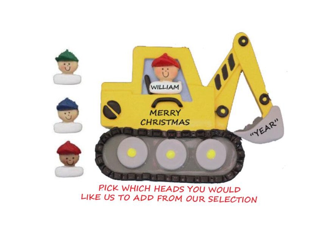 Personalized Construction Excavator Truck Christmas Ornament ...