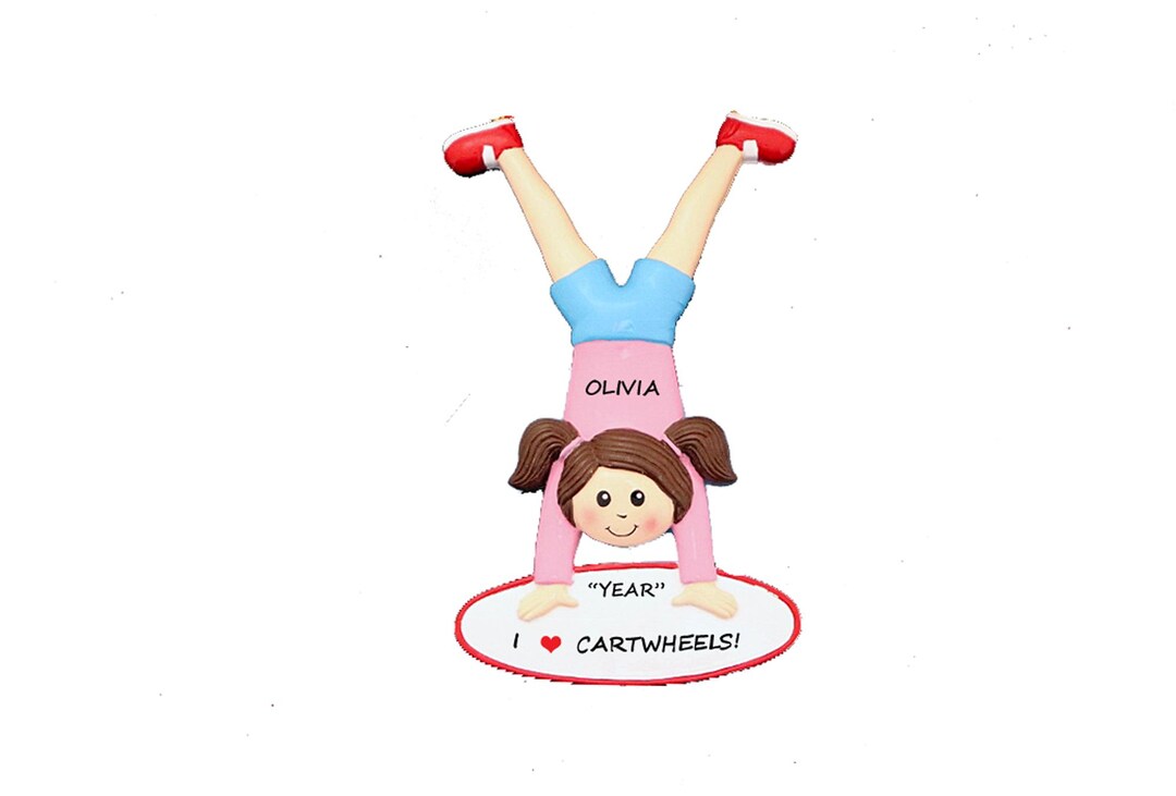 Tumbling Cartwheel Girl Personalized Ornament - Girl That Loves ...