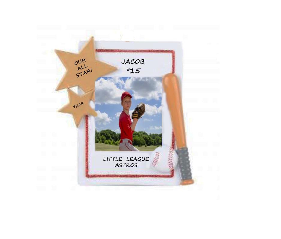 Baseball Personalized Picture Frame Ornament - Playing Baseball ...