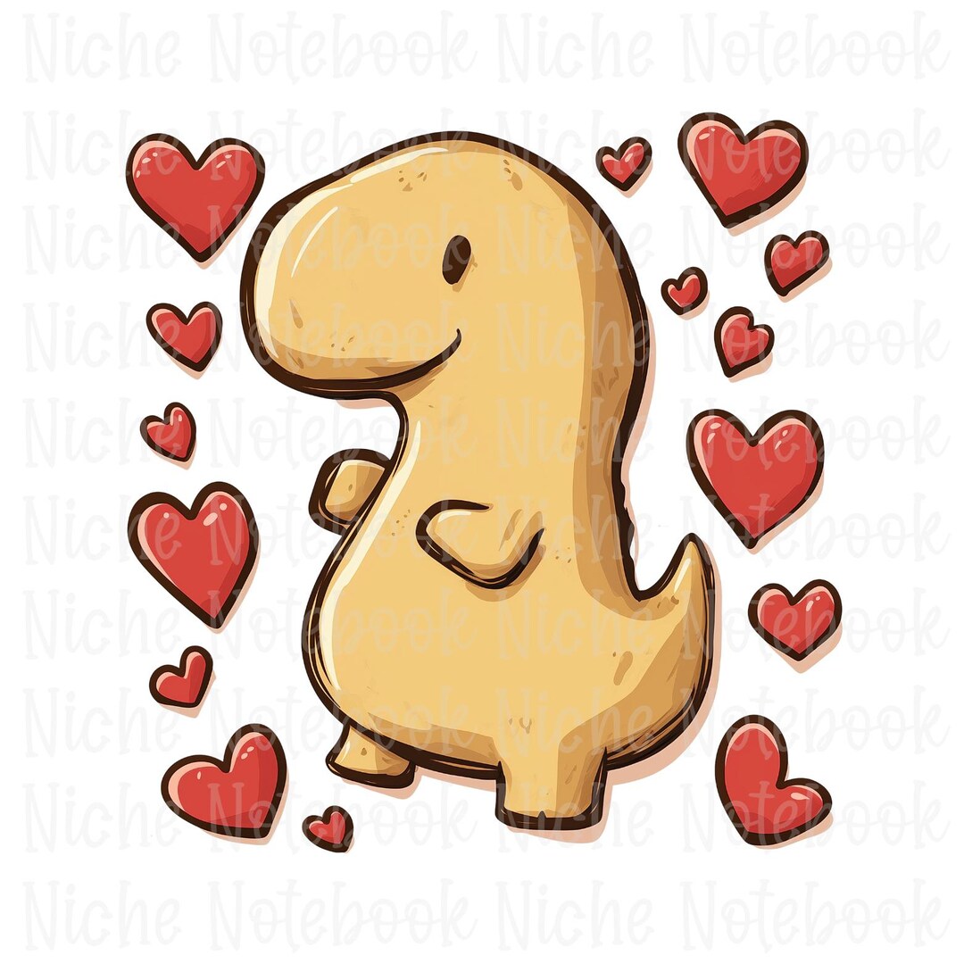 Valentine's Day Dino Nugget PNG Dinosaur Nugs Heart Clipart Kid's Dino ...