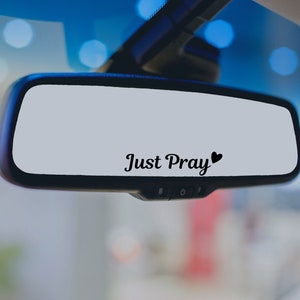 Just Pray Mirror Decal, Car Decals for Women, Cute Vinyl Decal ...